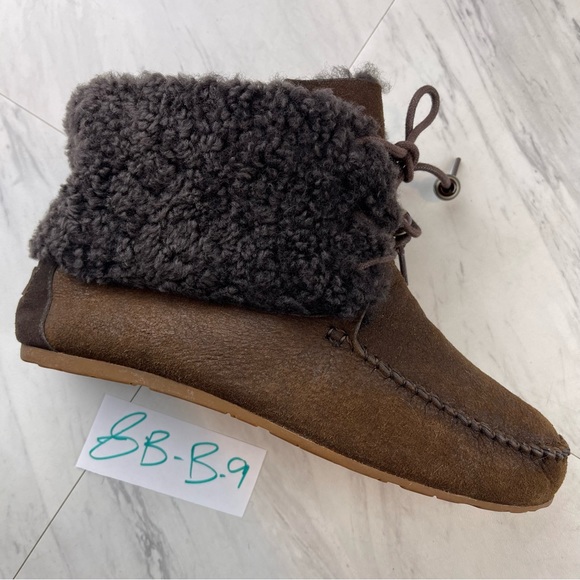 Coach | Shoes | Coach Cailyn Brown Suede Shearling Fur Womens Bootie ...